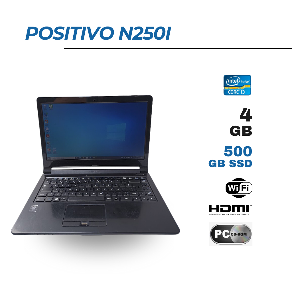 Laptop Notebook Positivo Master N250i Linha Empresarial Intel Core i3 ...