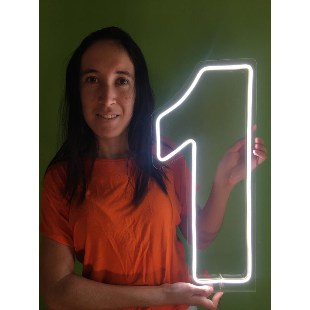 Numero 1 Painel Led Neon 50cm de alt - fundo Transparente | Shopee Brasil
