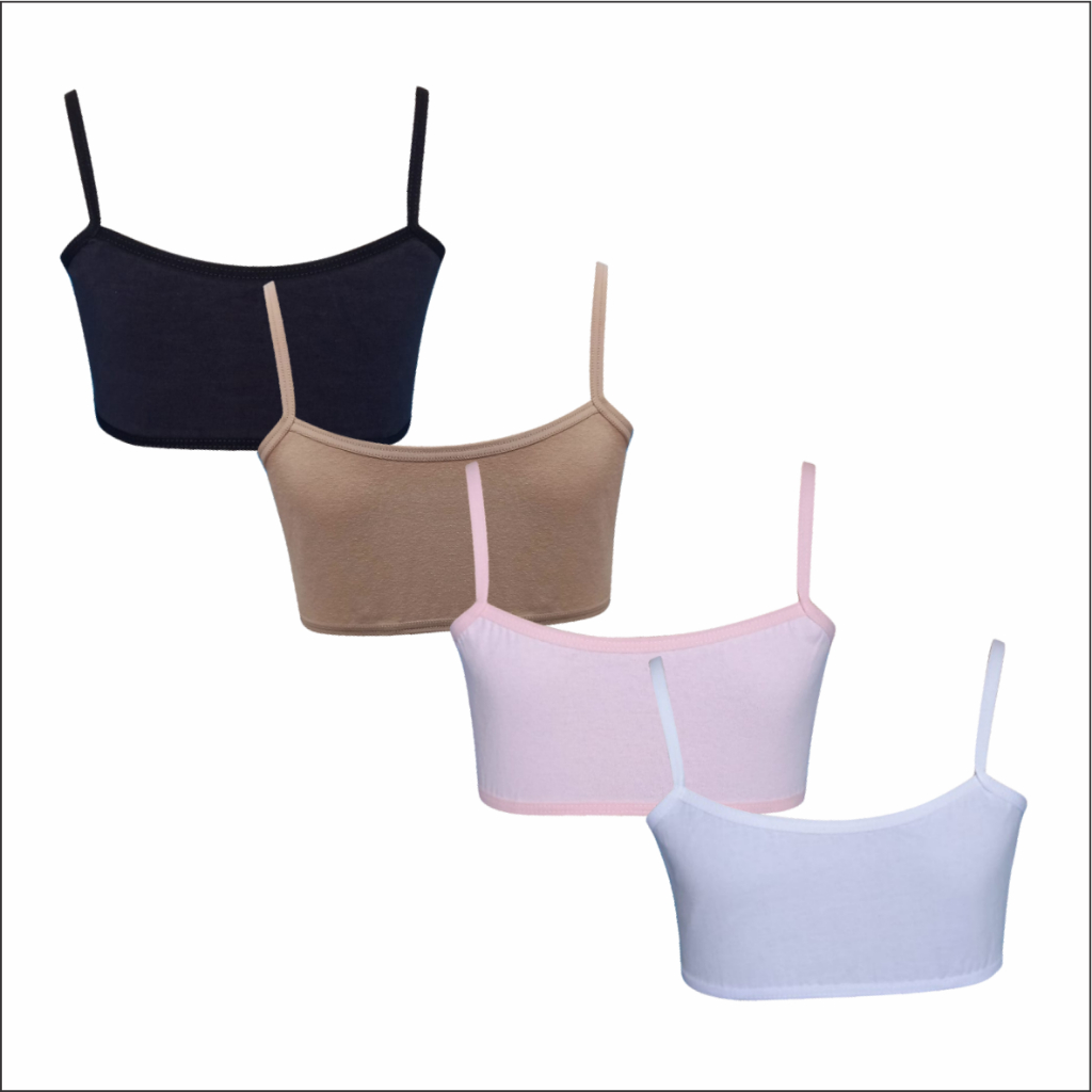 kit top infantil com 4 peças de cotton sutiã sutien escolar colegial ...