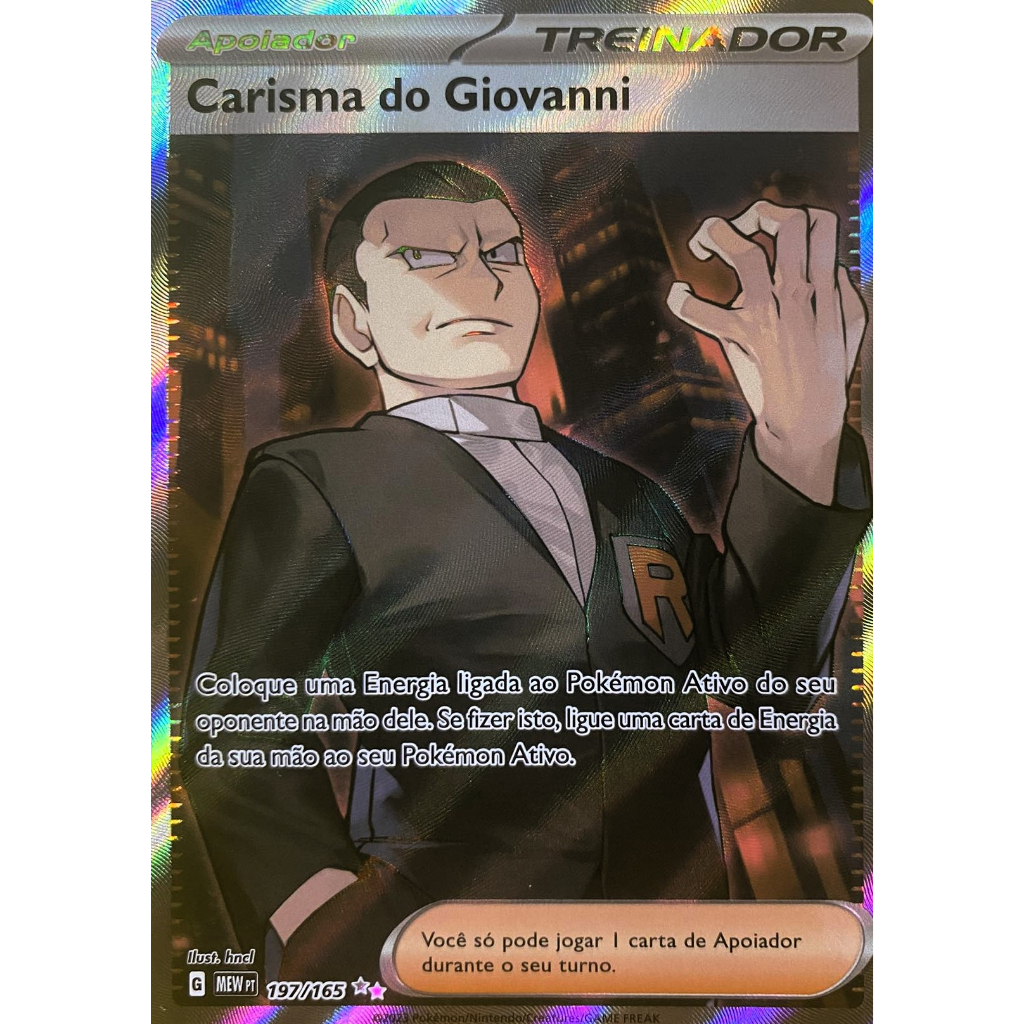 Carta Treinador Carisma do Giovanni Full Art Coleção 151 Pokemon TCG ...