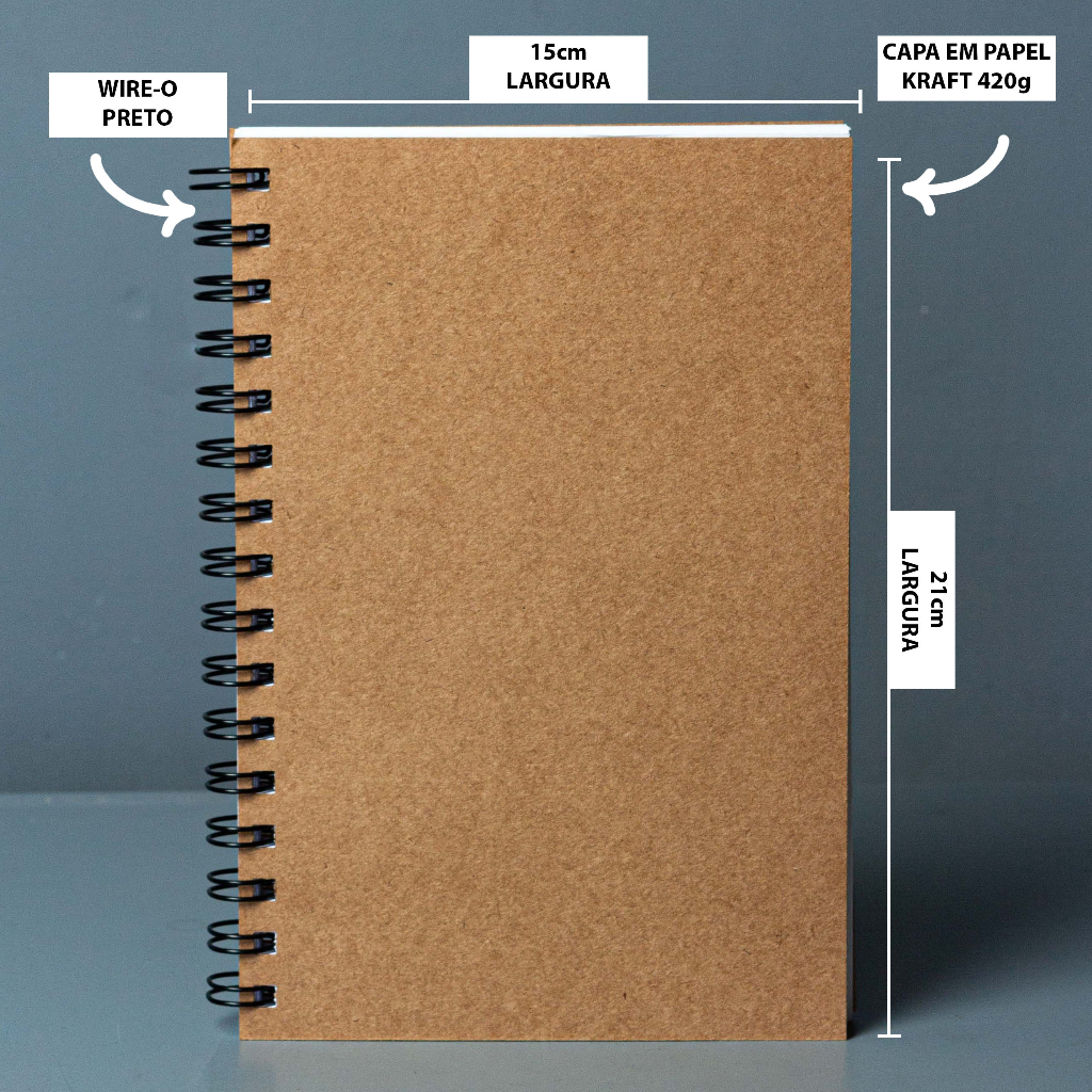 Caderno de desenho A5 Sketchbook Aquarela Folhas 90g, 150g ou 230g capa kraft wire o ideal para ...