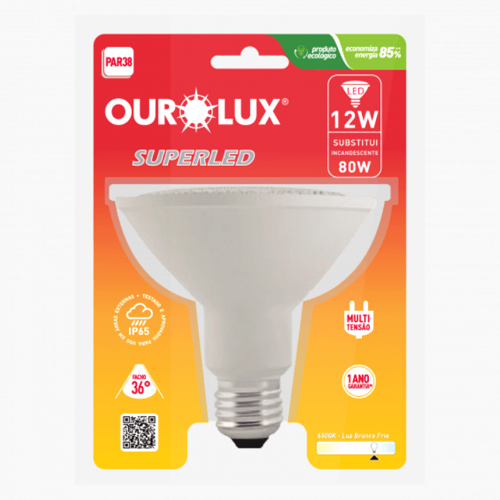 Lâmpada LED PAR38 E27 12W 6500K Luz Branco Frio Bivolt Ourolux | Shopee ...