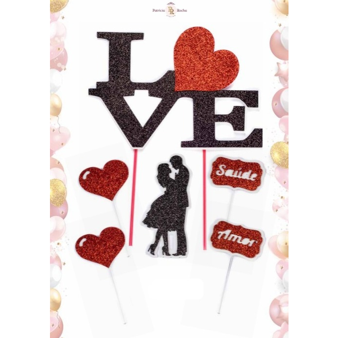 Topo de Bolo Love EVA | Shopee Brasil