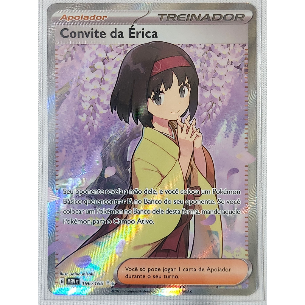 Carta Pokemon Convite da Érica (196/165) MEW | Shopee Brasil