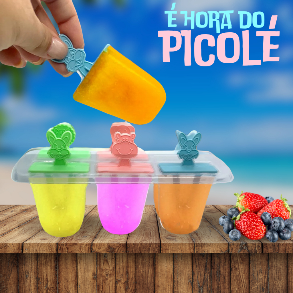Picoleteira para Sorvete com 6 cavidades com formatos de bichinhos ...