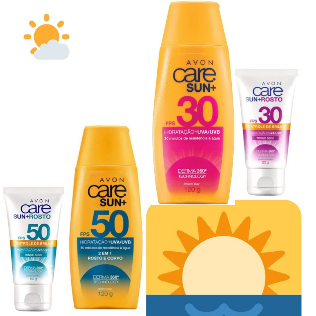 Protetor solar avon escolha o seu fator 50 ou 30 120 OU 50 GR | Shopee ...