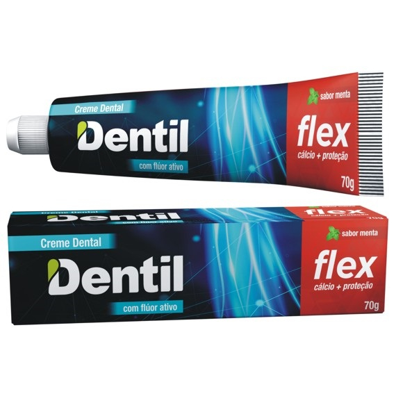 Creme Dental Adulto Flex Calcio + Proteção Com Flúor Dentil 70g ...