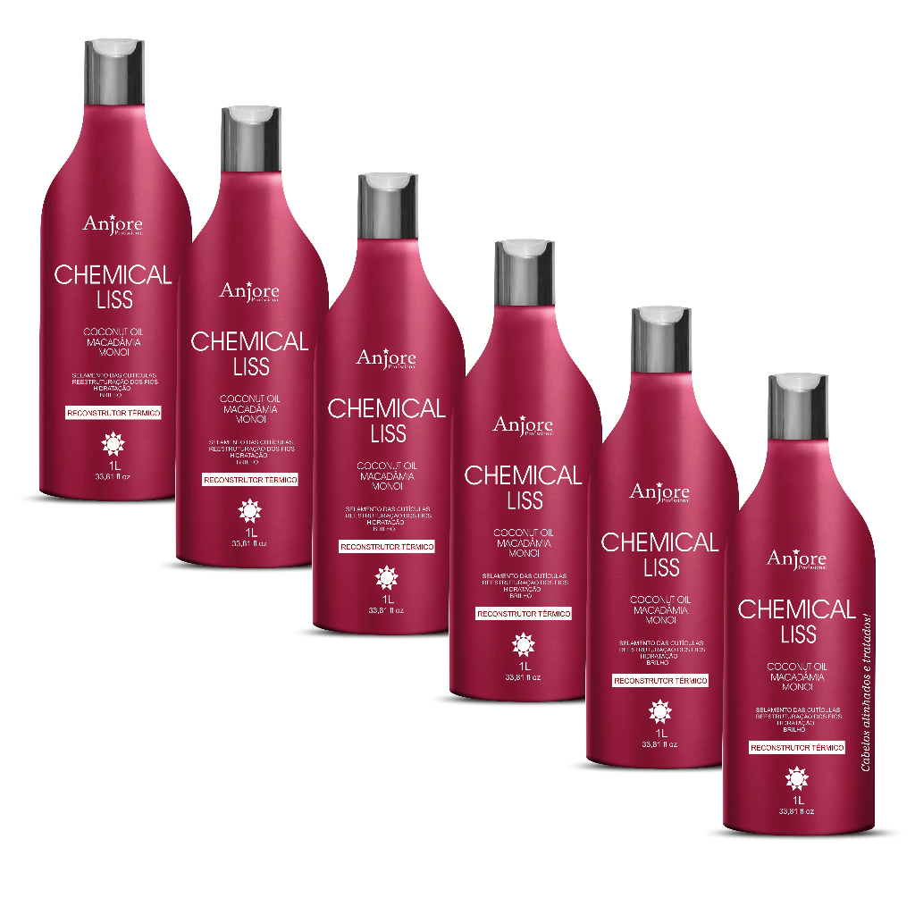Kit 6 Progressiva Sem Formol Chemical Liss 1 Litro Liso Absoluto Anjore ...