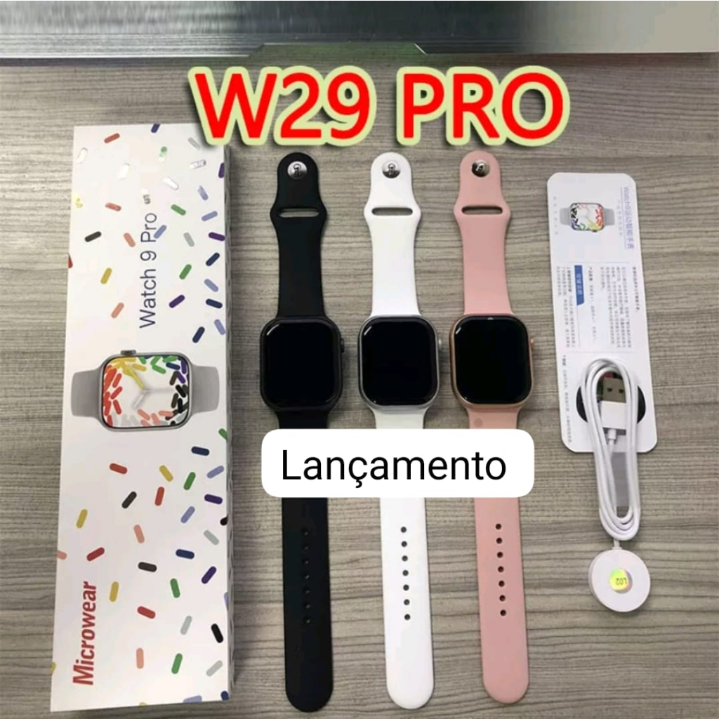 Microwear W29 Pro Smart Watch Compass Temperatura Corporal Dynamic Island Series 9 NFC Jogo GPS ...