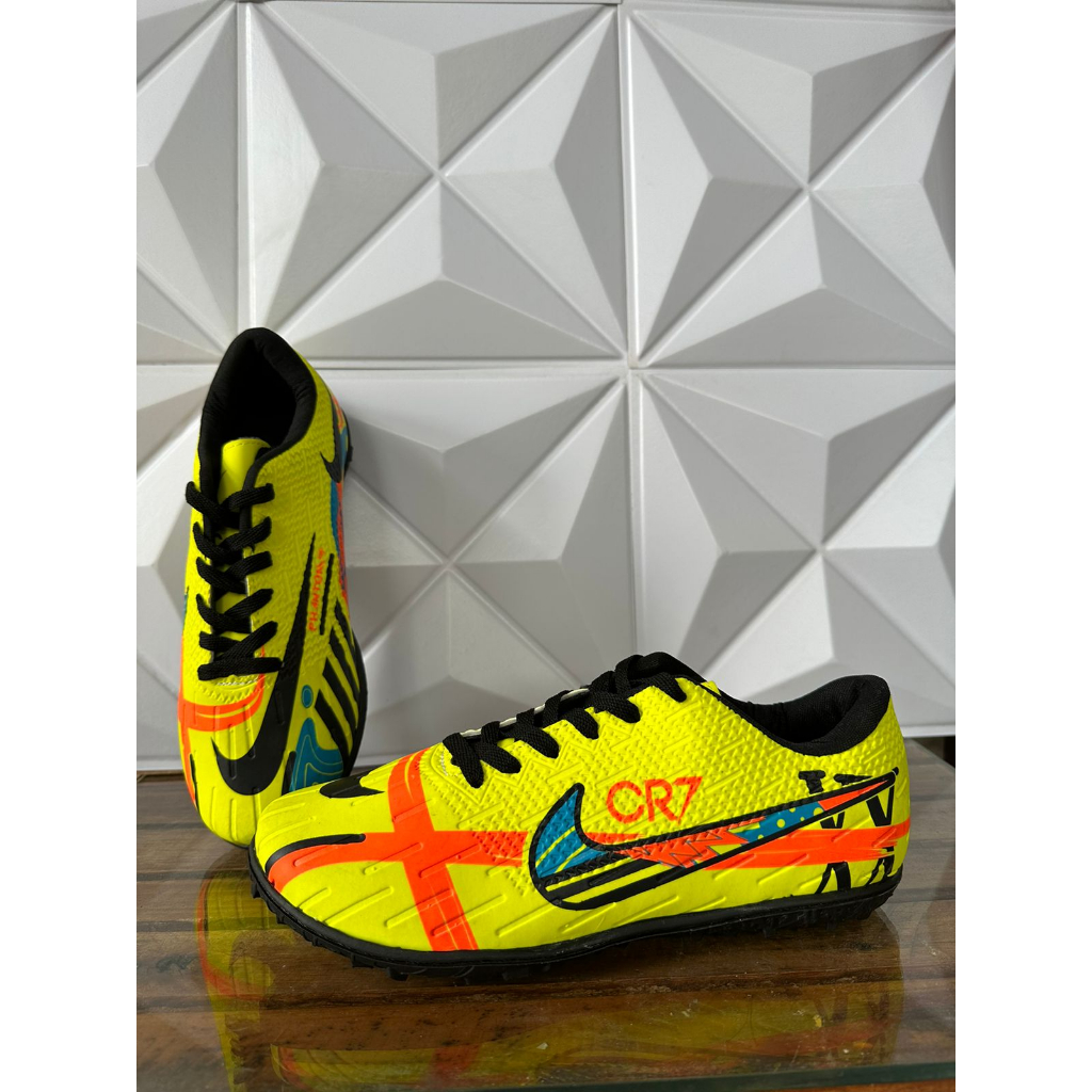 Tenis Chuteira Masculina Society Grama Sintética Futebol CR7 Lançamento ...