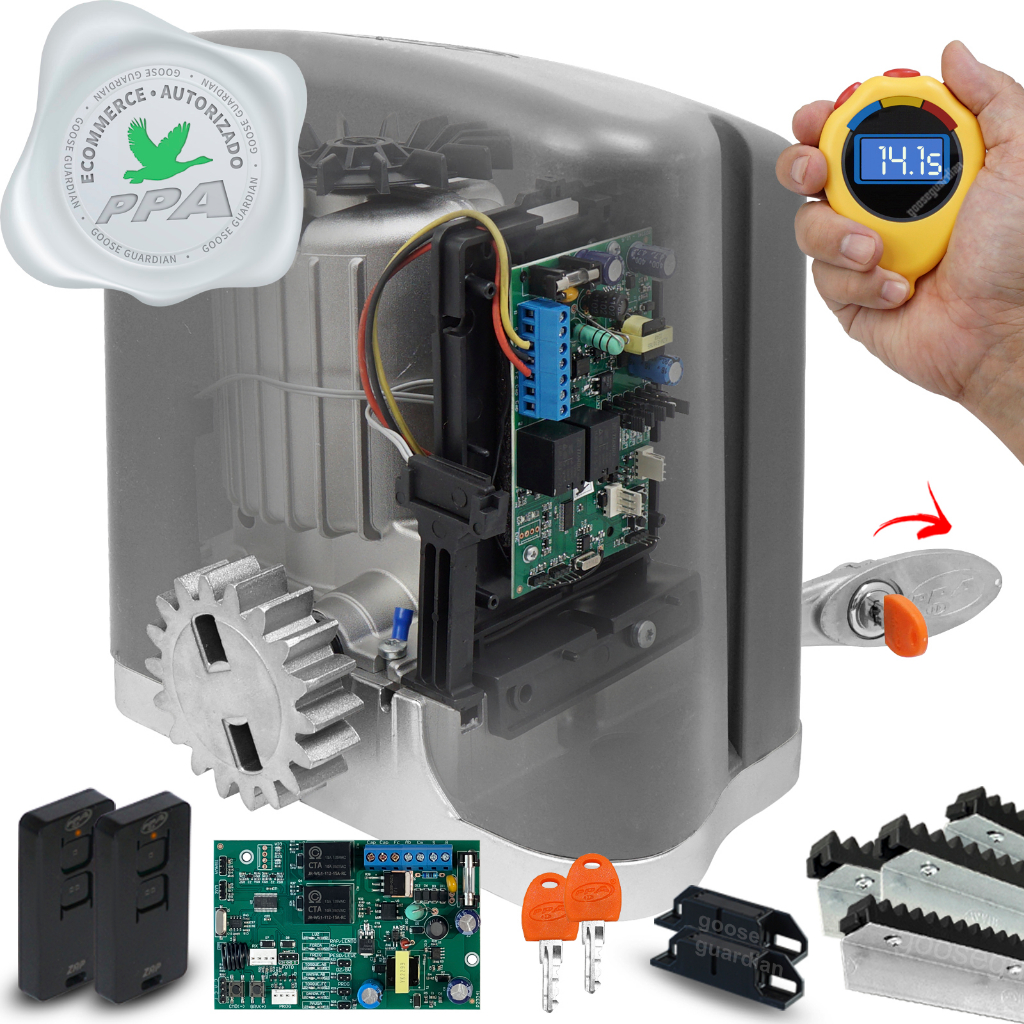 Kit 1 Motor Ppa Dz Rio Turbo 4m Crem 2 Control Portão 700kg | Shopee Brasil