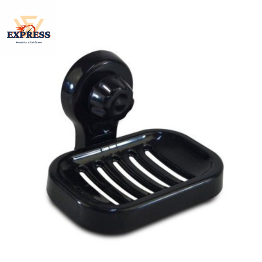 SABONETEIRA DE PAREDE DE PLASTICO PRETO COM VENTOSA 12X10X9CM | Shopee ...