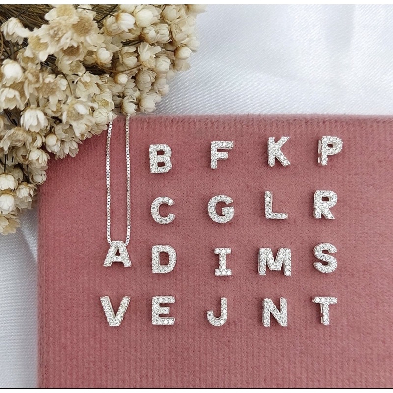 Colar de Prata Letra Inicial Ponto de Luz Prata 925 Legítima | Shopee ...