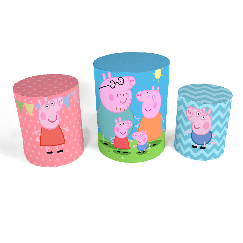 Trio Capas Cilindros Pig Peppa Desenho Veste facil | Shopee Brasil
