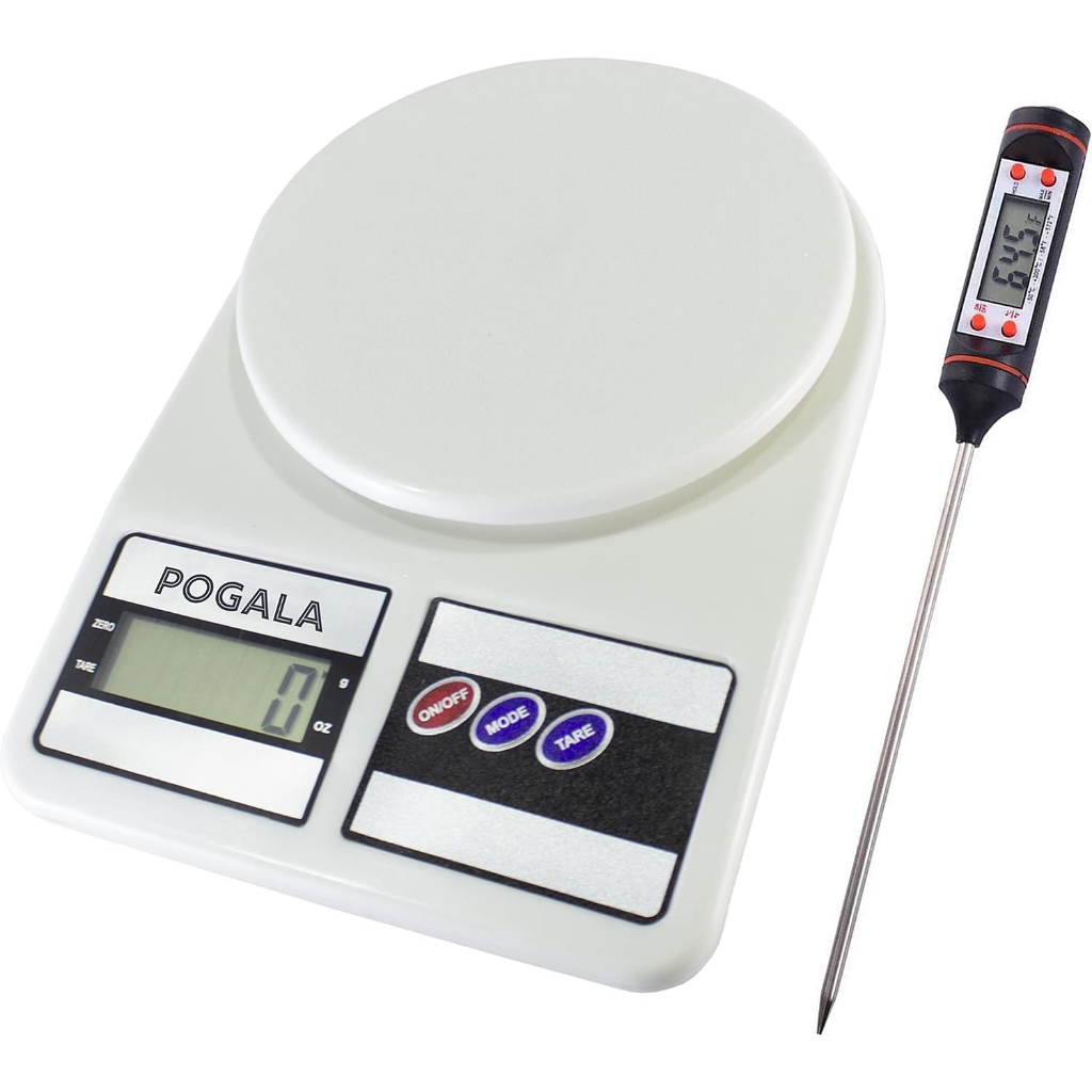 Balança de Cozinha Digital Para Pesar Alimentos até 10kg com Termômetro ...