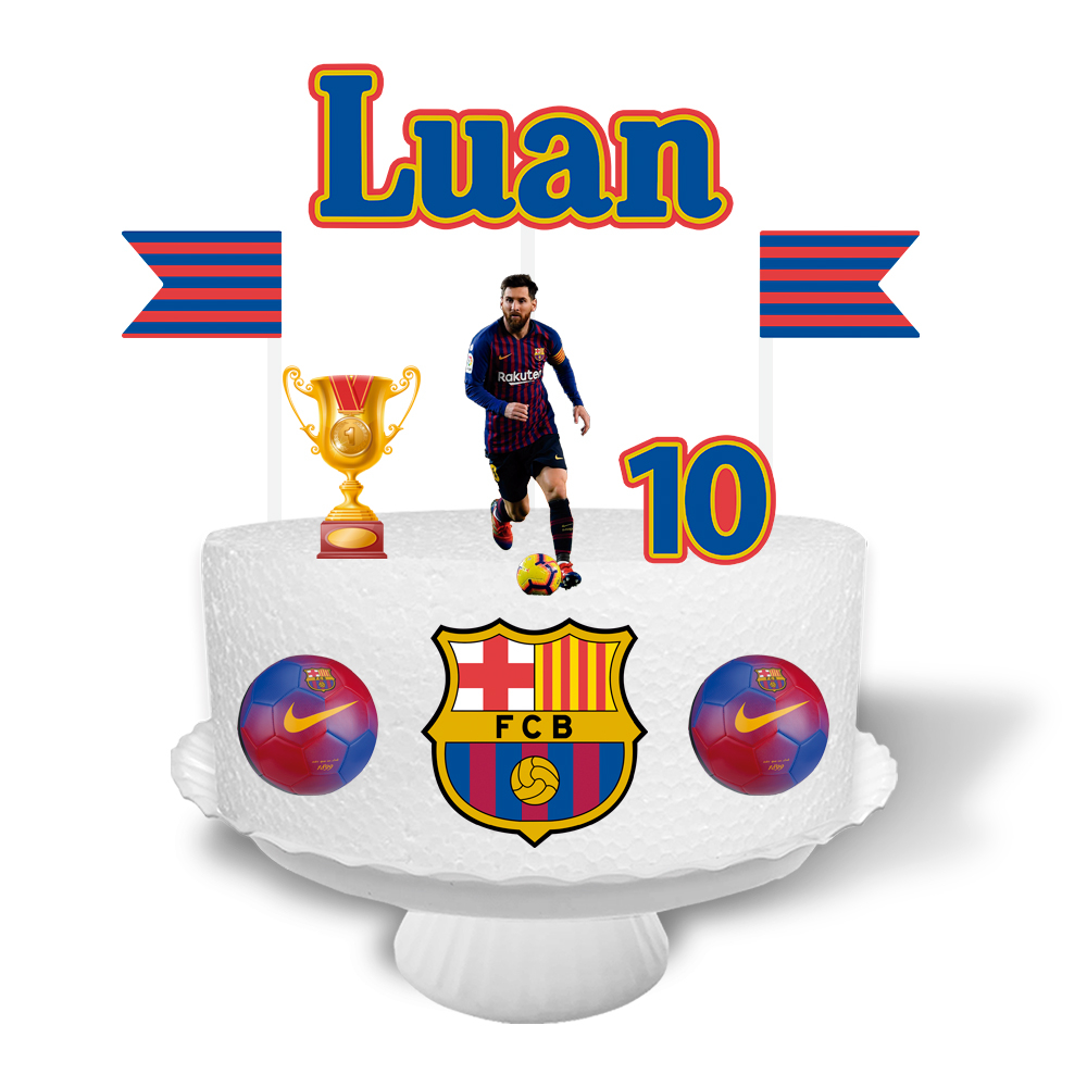 Topo Topper de Bolo Barcelona Messi | Shopee Brasil