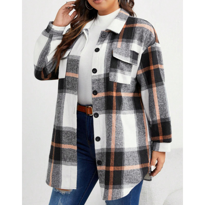 Blusa Camisa Feminina Flanelada Estampa Xadrez Quadriculada Manga Longa Moda Gringa Inverno ...