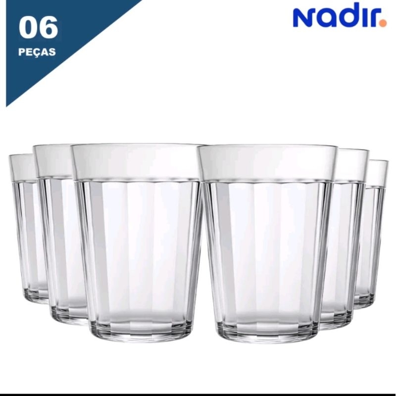 Jogo de Copos de Vidro 190ml Copo Americano Nadir Figueiredo | Shopee Brasil