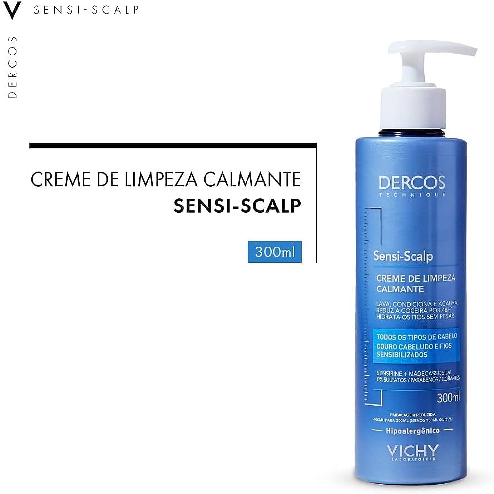 Dercos Sensi care Creme de Limpeza Calmante Vichy 300ml | Shopee Brasil