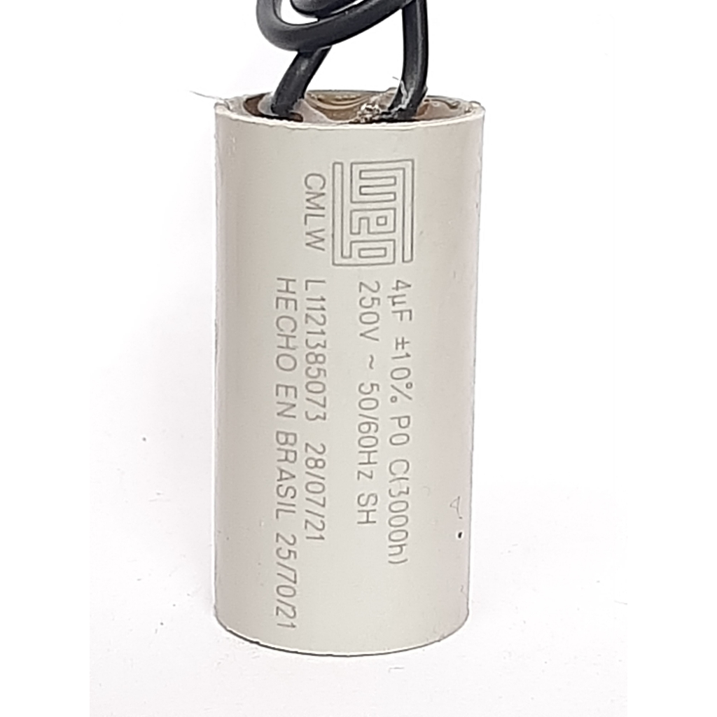 Capacitor 4uf 250v 2 Fios Weg Para Ventilador 110/220v | Shopee Brasil