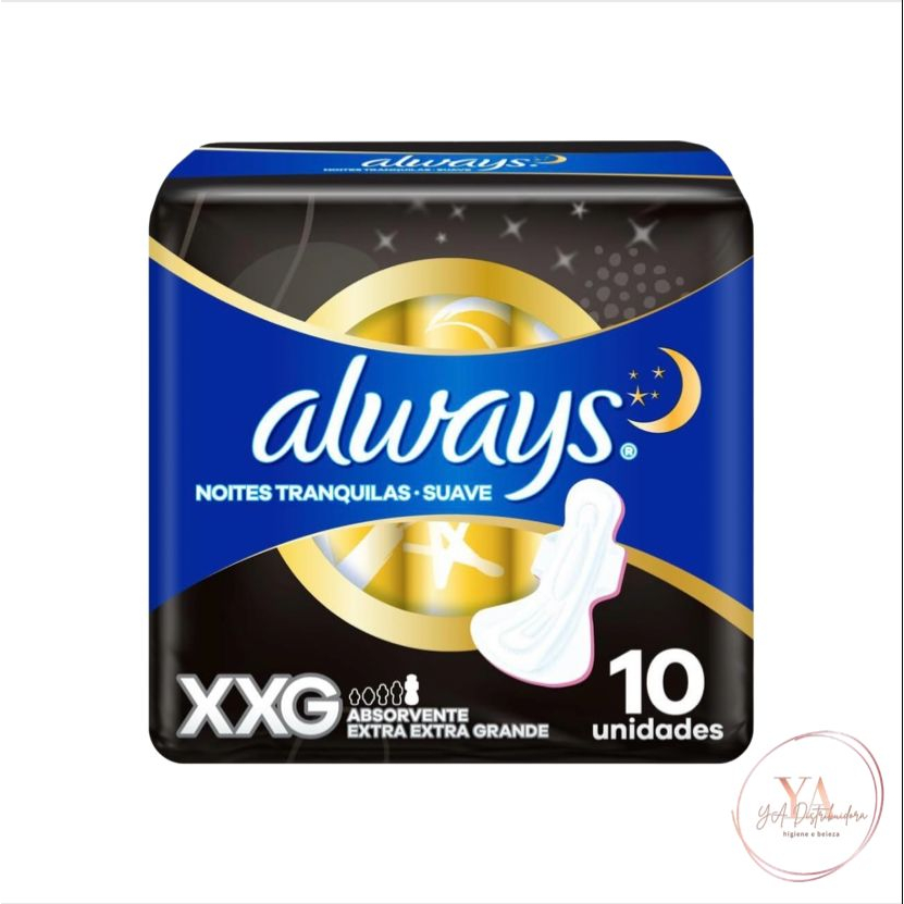 Absorvente Noturno Always Noites Tranquilas Cobertura Suave C/Abas ...
