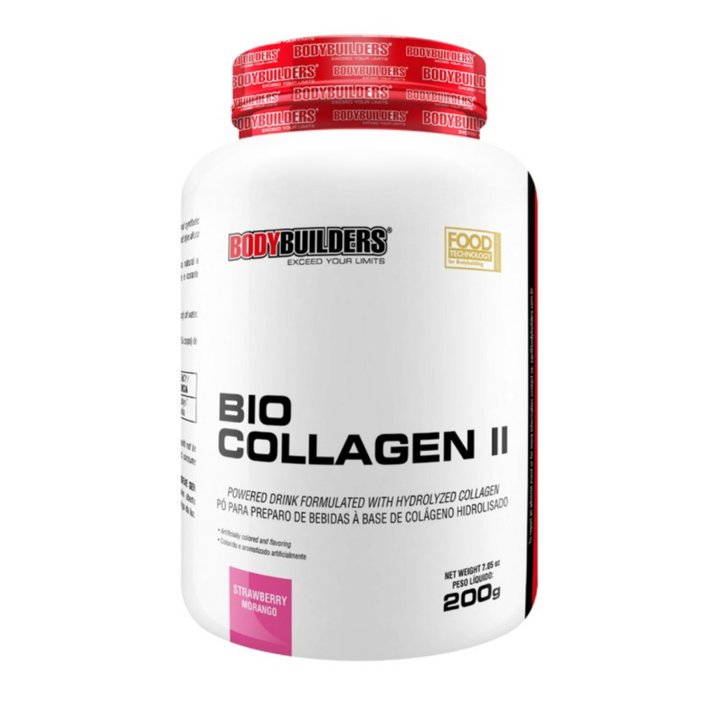 Colágeno Hidrolisado em Pó Bio Collagen II 200g Sabor Morango - Ajuda a ...