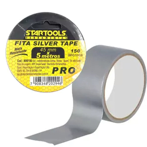 Fita Silver Tape Startools 45mm X 10m ou 45mmX5m Prata Original Resistente Polipropileno ...