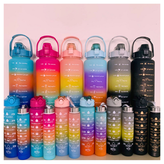 kit 3 garrafas de agua squeeze galao com frases motivacionais fitness otima qualidade | Shopee ...