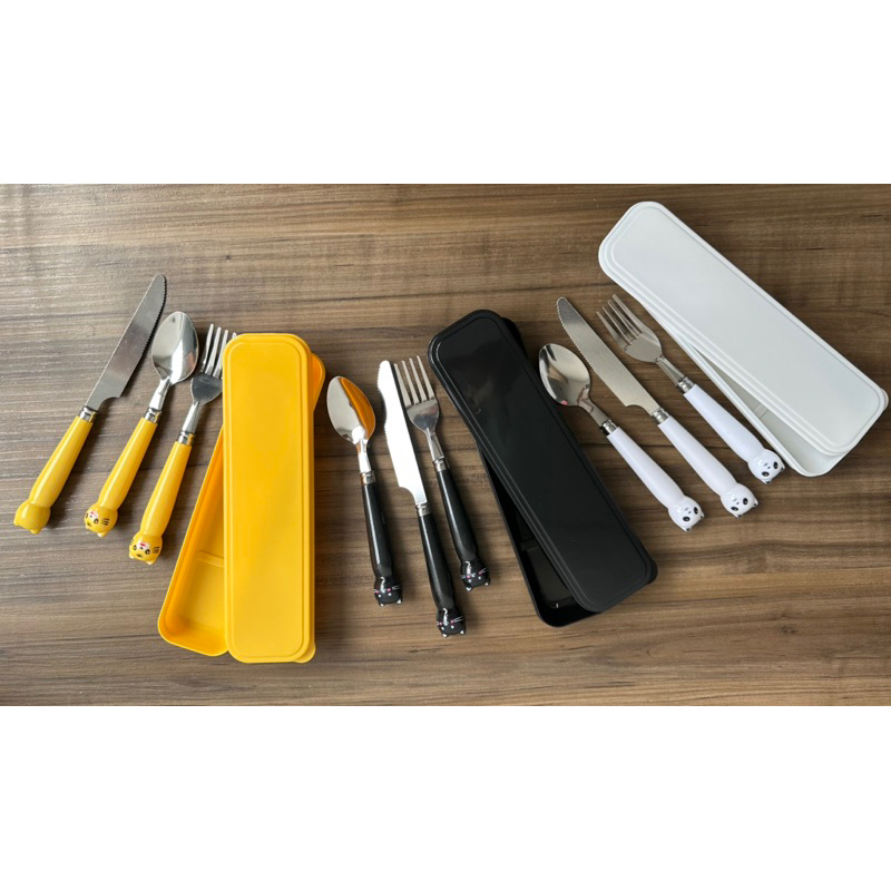 KIT TALHER JOGO DE TALHERES 3 PEÇAS COM ESTOJO (Garfo, Faca e Colher ...