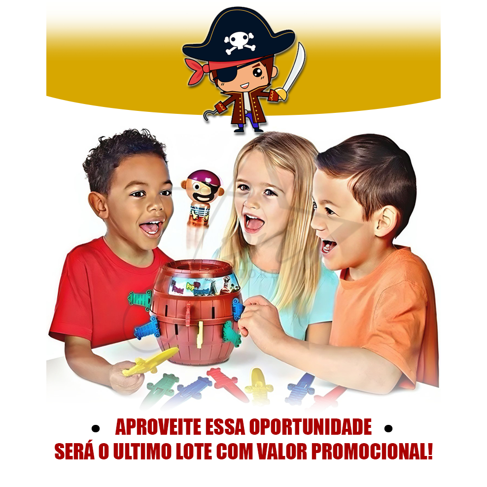 BRINQUEDO INFANTIL PULA PIRATA ORIGINAL GRANDE JOGO INTERATIVO DE MESA ...
