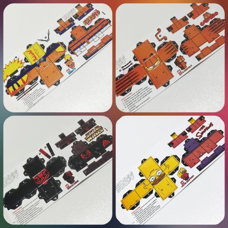 Cubeecraft Personagens - Naruto / Simpsons / Garfield / StarWars ...