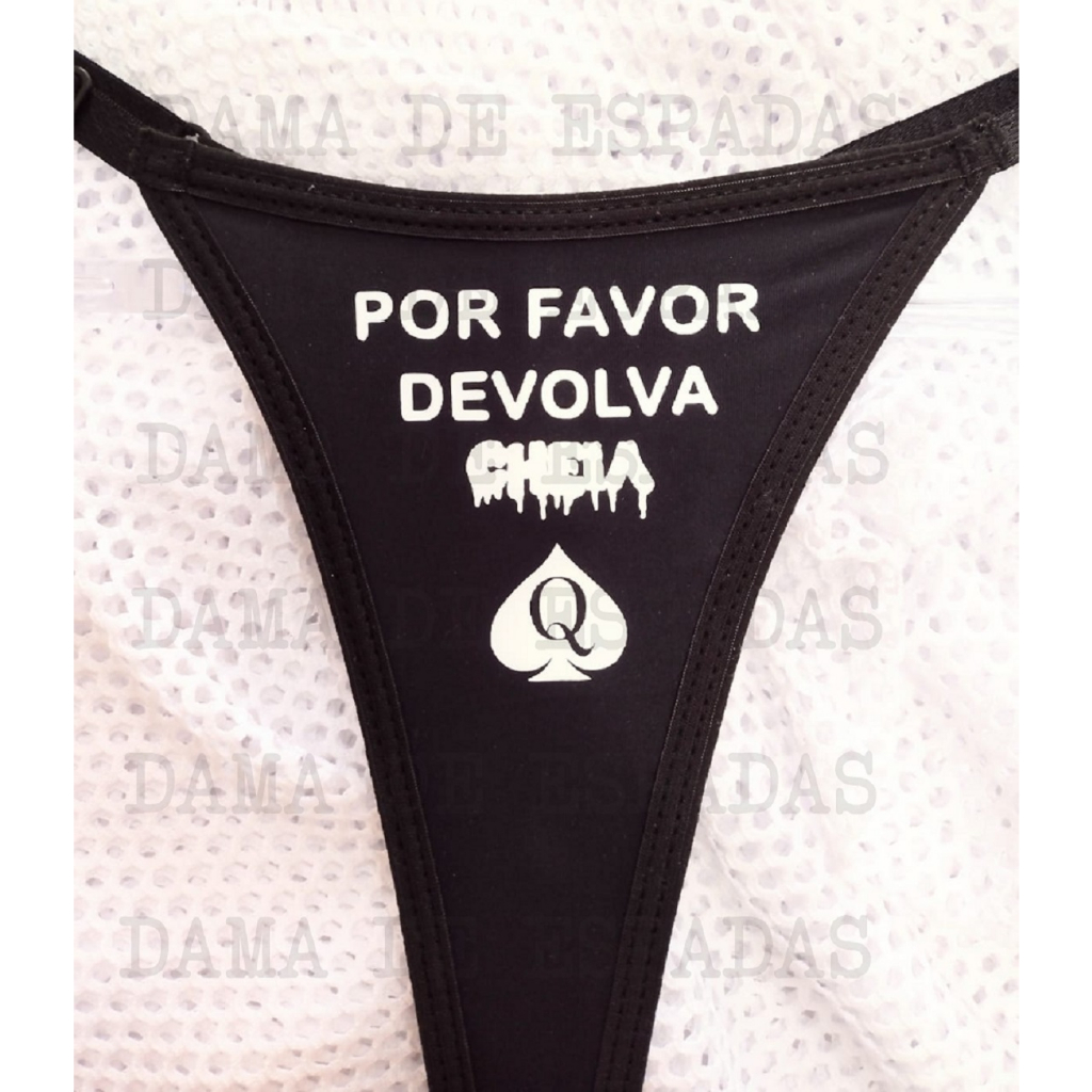 Calcinha Erótica Fetiche Preta Hotwife Swing Cuckold Hotgirl Por
