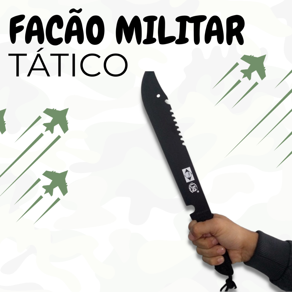 Facão Faca Militar Tático Camping Pesca Corta Mato Abrir Côco | Shopee ...