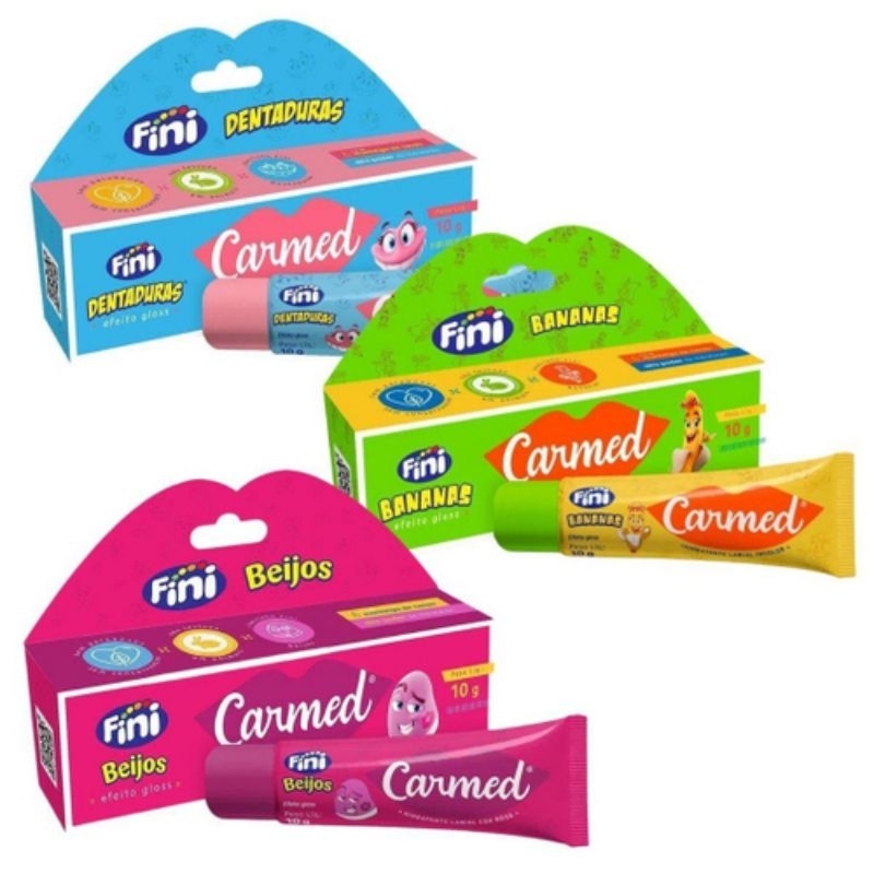 Carmed Fini Original- Kit com 3 Hidratantes Labial Gloss - Sabor ...
