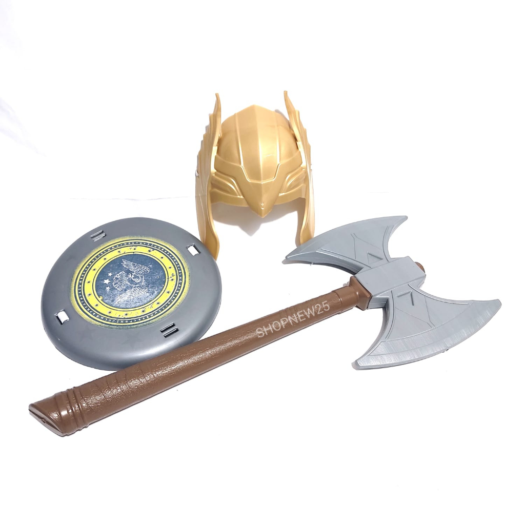 Kit Thor Vingadores 1 machado + 1 escudo + 1 Mascara Thor Ragnarok ...