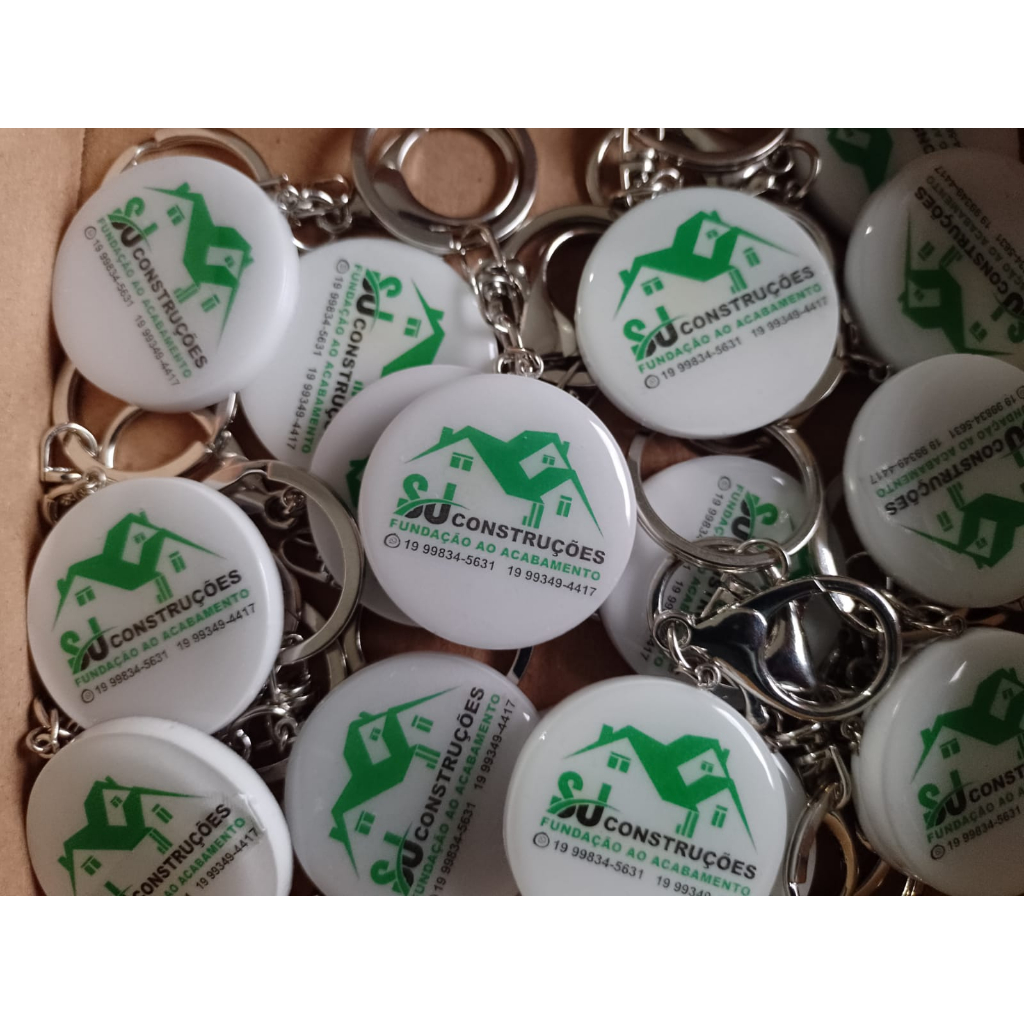 Chaveiro de Resina personalizado com a Logo da sua empresa 3x3 cm ...
