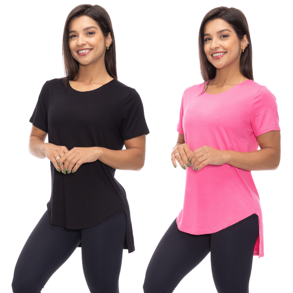 Kit 2 Blusas Feminina Tapa Bumbum Sobre Legging Comprida Long line ...