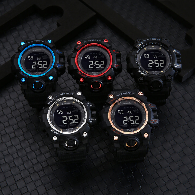 Relógio Digital Masculino A Prova D água De Pulso Esportivo Eletrônico Led Luminoso ...