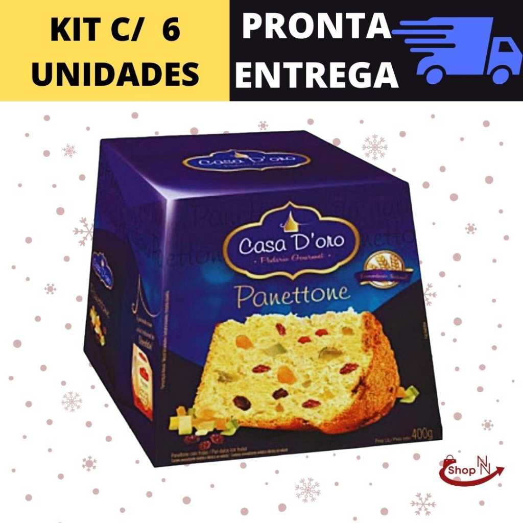 PANETONE FRUTAS - BELLO GIORNO CASA DORO SANTA EDWIGES - 400g (KIT 6 ...