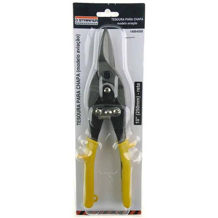 Tesoura Aviador 10 Polegadas Reta Para cortar Chapa Em Geral Starfer ...