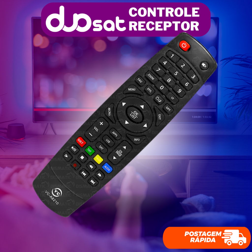 Controle Para Receptor DUOSAT Troy S One Nano HD Switch On UHD 4K Maxx HD Next Lite Wave HD Fx ...