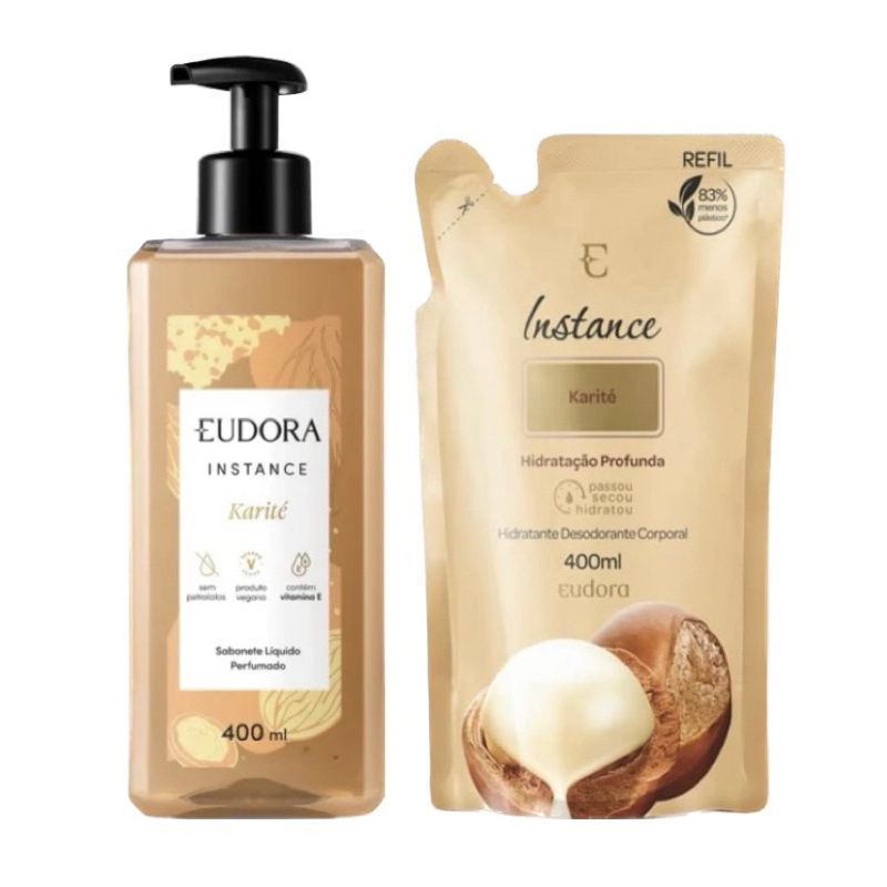 Kit Instance Karité Hidratante Desodorante Corporal + Refil Eudora | Shopee Brasil