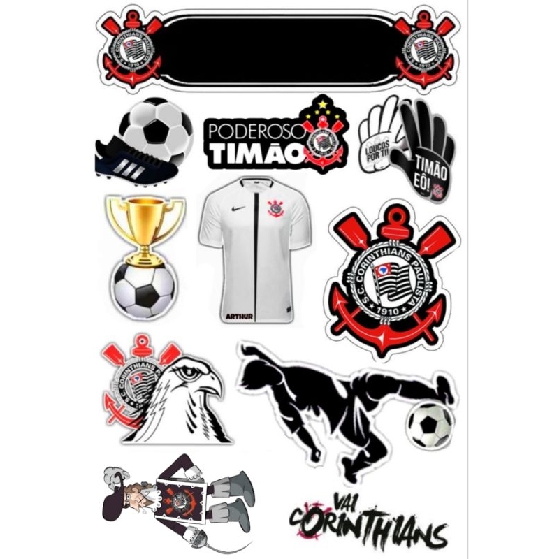 Topo Topper para bolo Corinthians | Shopee Brasil