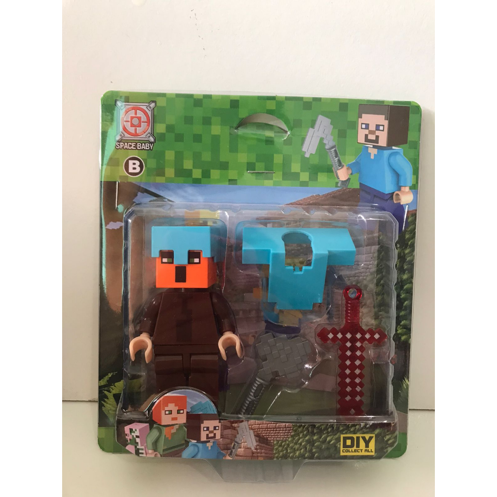 BONECO MINECRAFT KIT BRINQUEDO MINECRAFT COM ESPADA E ROUPA. | Shopee ...