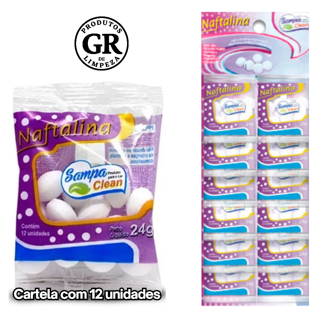 Naftalina Sampa Clean Cartela Com 12 Unidades | Shopee Brasil