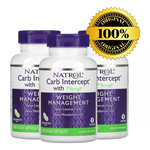 Kit 3 Potes Carb Intercept With Phase 120 Caps - Natrol | Shopee Brasil