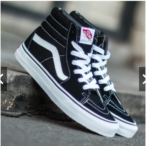 Tenis Botinha Vans Cano Alto Feminino Masculino Preto Listra Branca ...