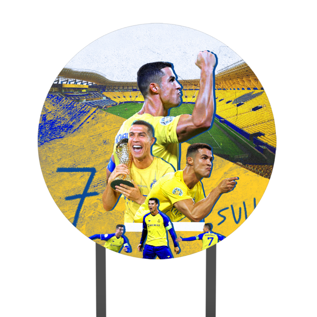 Painel de Festa Redondo Tema Jogador Cristiano Ronaldo CR7 Veste Fácil ...