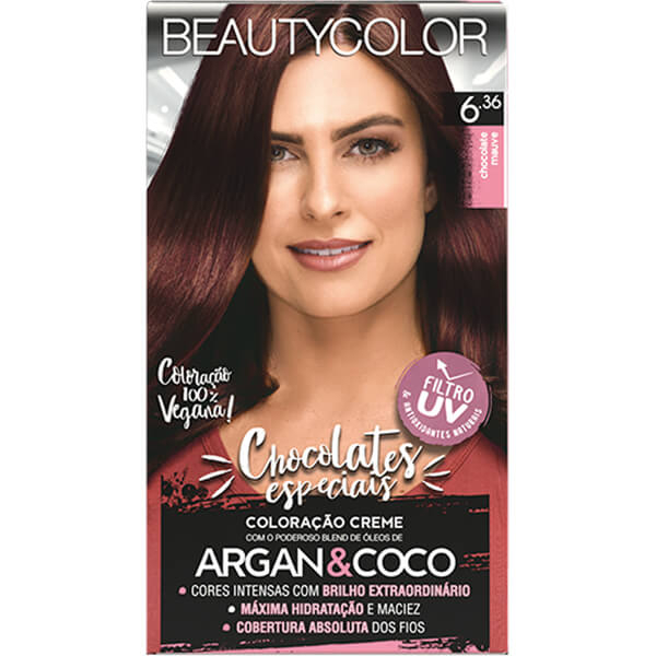 TINTA BEAUTY COLOR KIT 6.36 CHOCOLATE MAUVE | Shopee Brasil