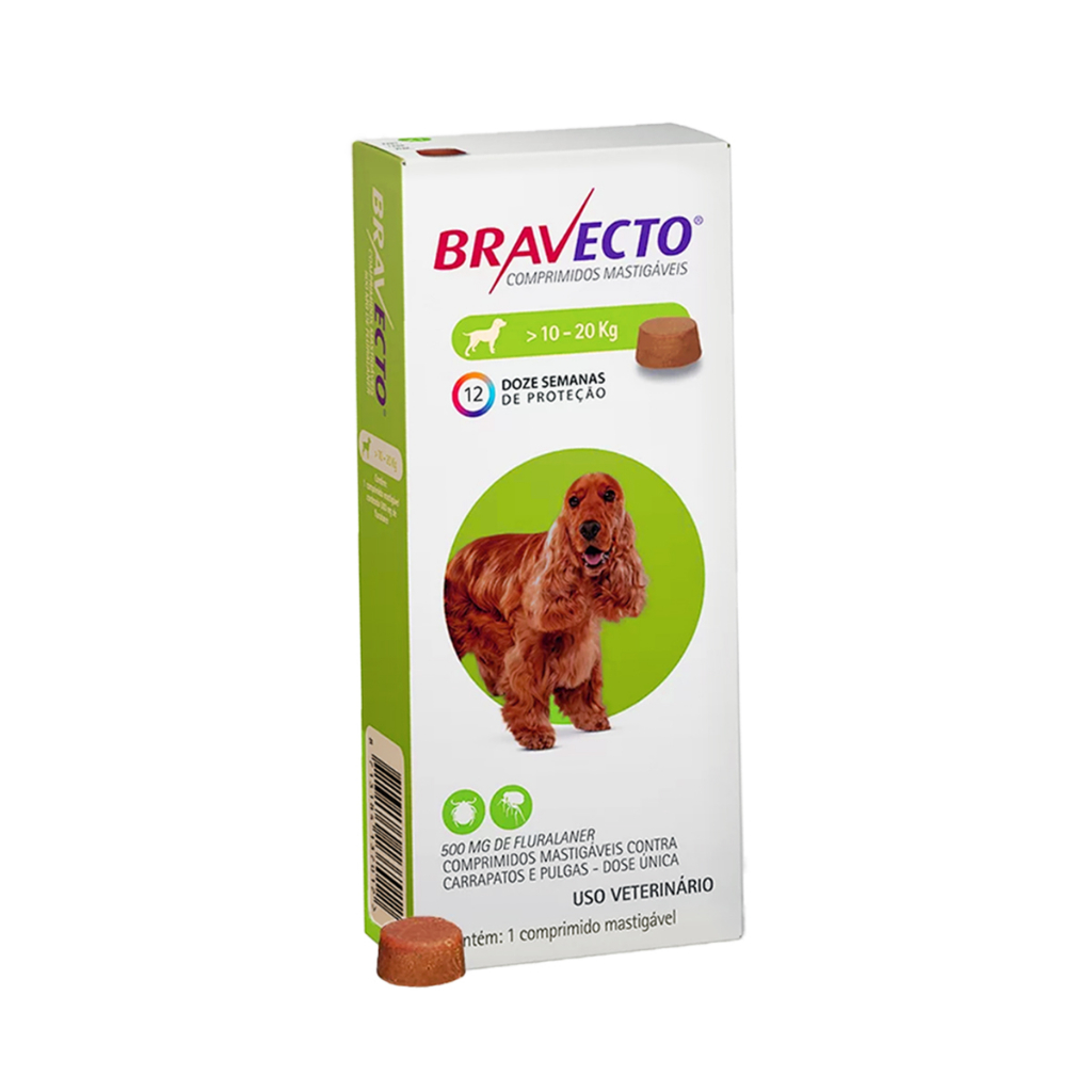 Bravecto Antipulgas e Carrapatos para Cães de 10kg a 20kg | Carrapatos | Pulgas | Shopee Brasil